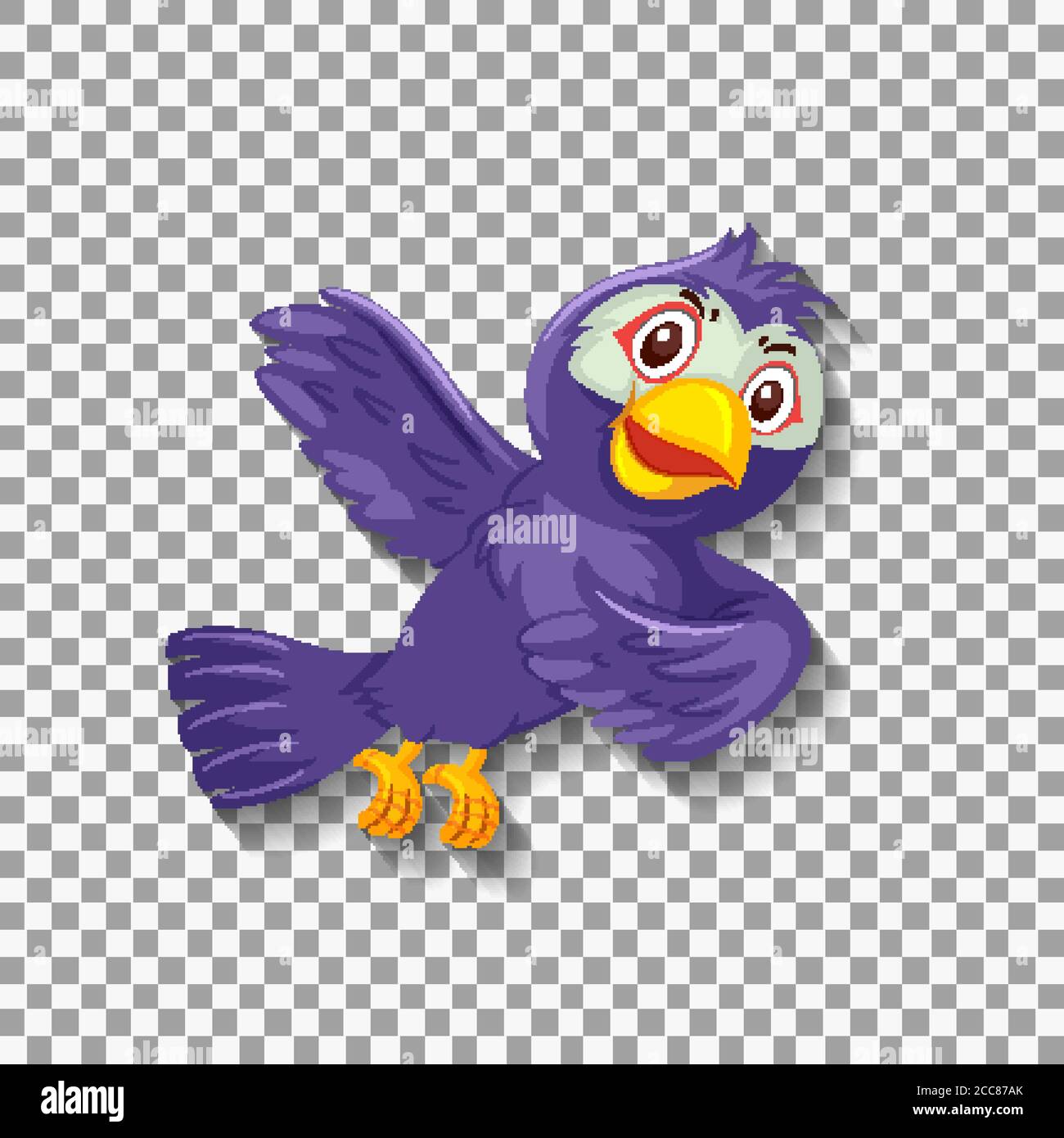 Cute purple bird cartoon character illustration Stock Vector Image ...