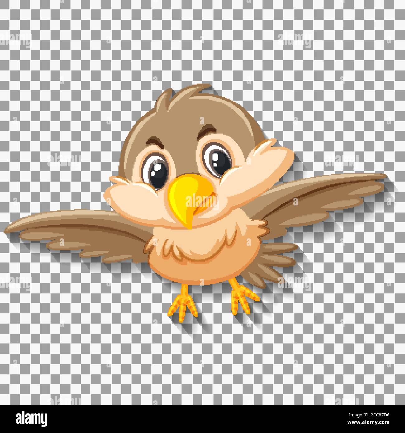 Cute sparrow bird cartoon character illustration Stock Vector Image ...