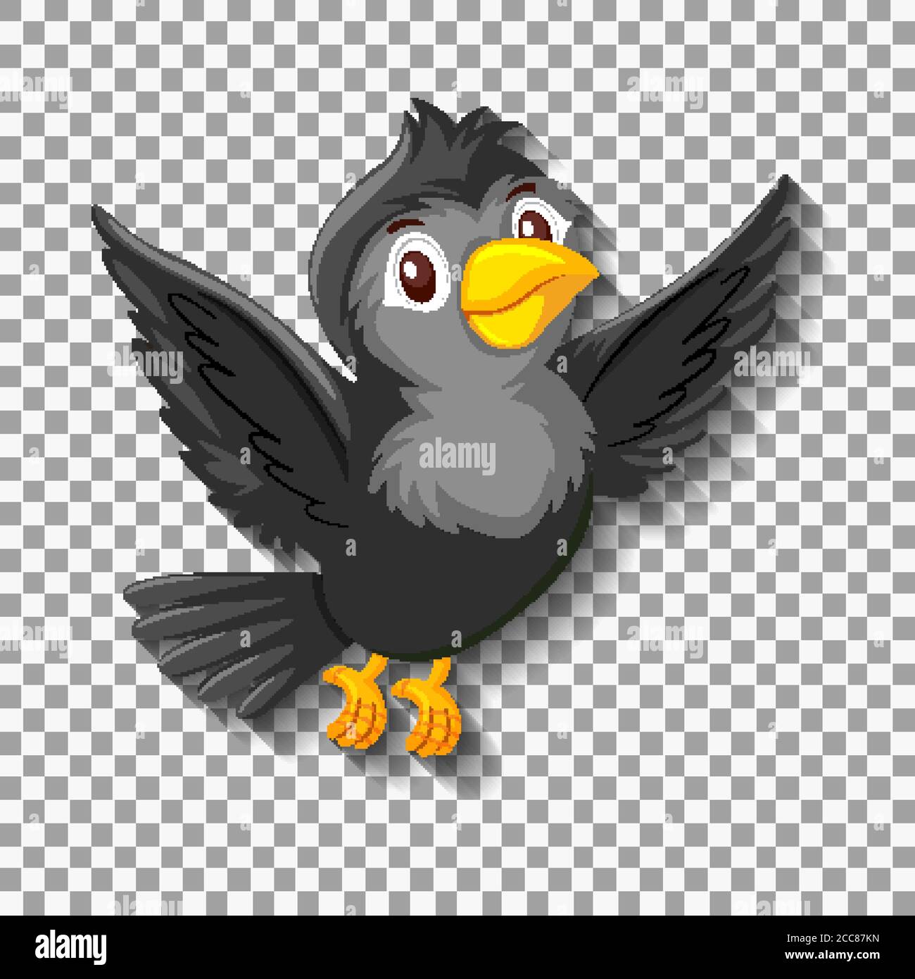 Black bird cartoon character illustration Stock Vector Image & Art - Alamy