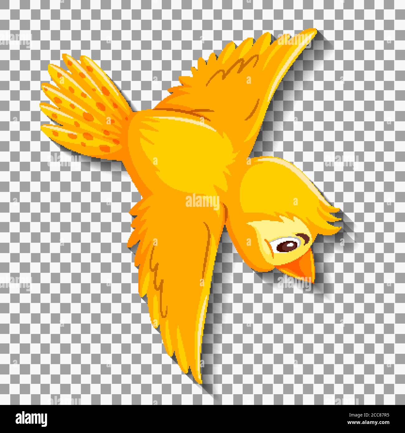 Cute yellow bird cartoon character illustration Stock Vector Image ...