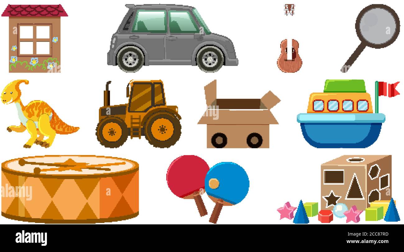 Set of various objects cartoon illustration Stock Vector Image & Art ...