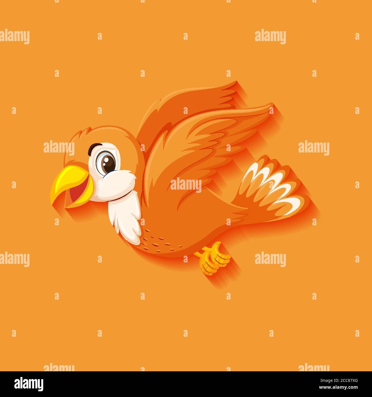 Cute orange bird cartoon character illustration Stock Vector Image ...