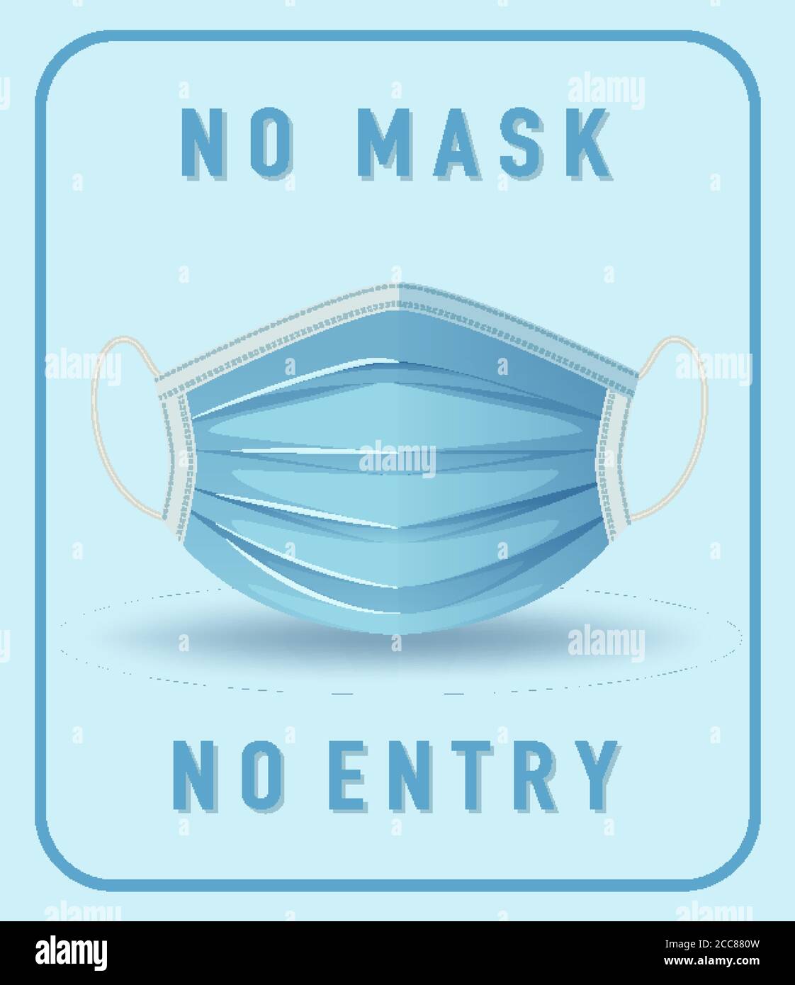 No mask no entry warning sign with mask object illustration Stock ...