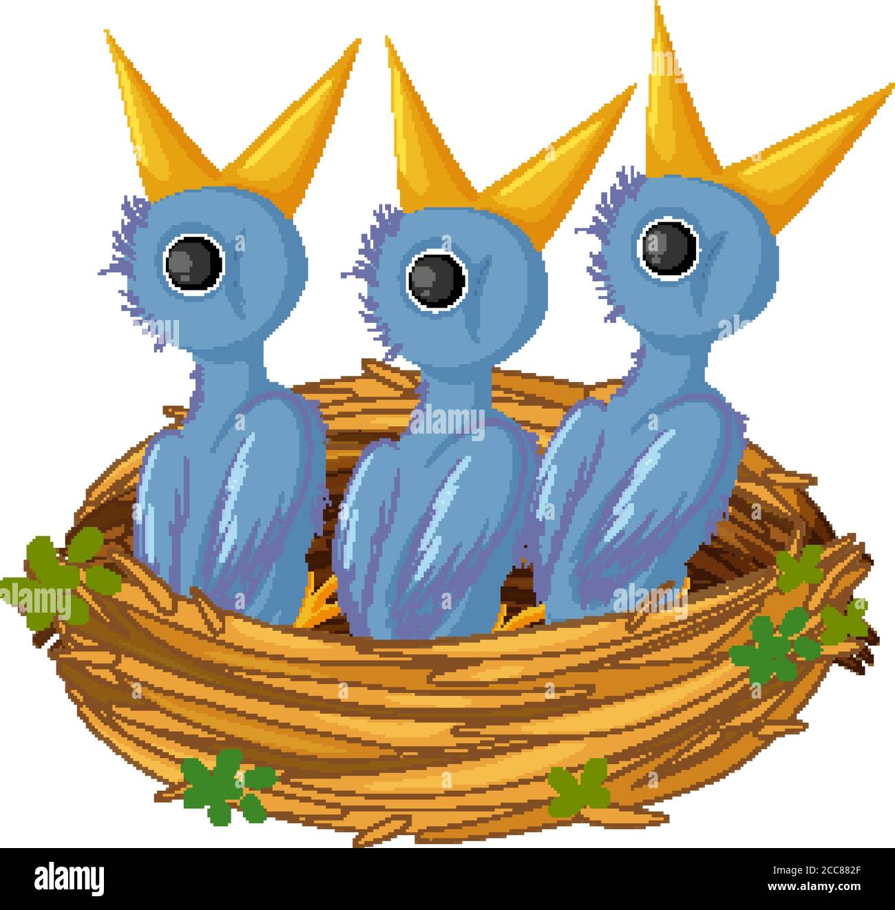 Hungry chicks cartoon character illustration Stock Vector Image & Art ...