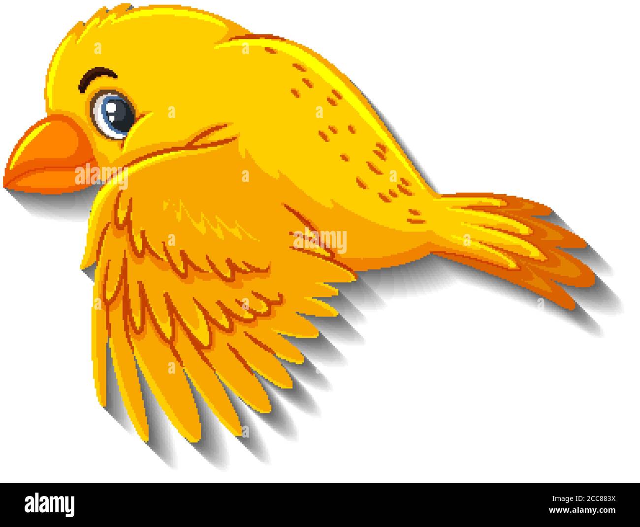 Cute yellow bird cartoon character illustration Stock Vector Image ...
