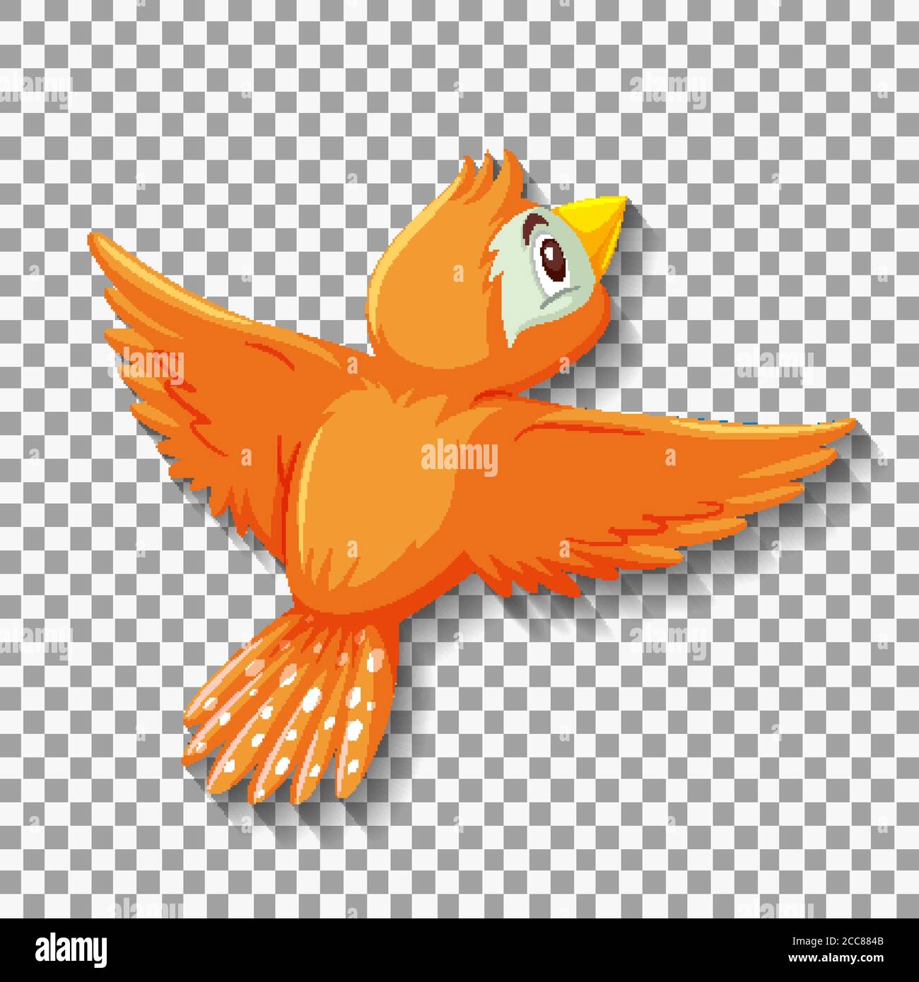 Cute orange bird cartoon character illustration Stock Vector Image ...