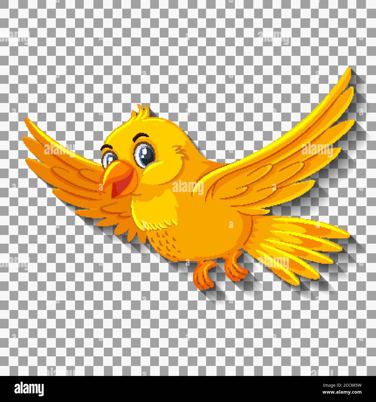 Cute yellow bird cartoon character illustration Stock Vector Image ...