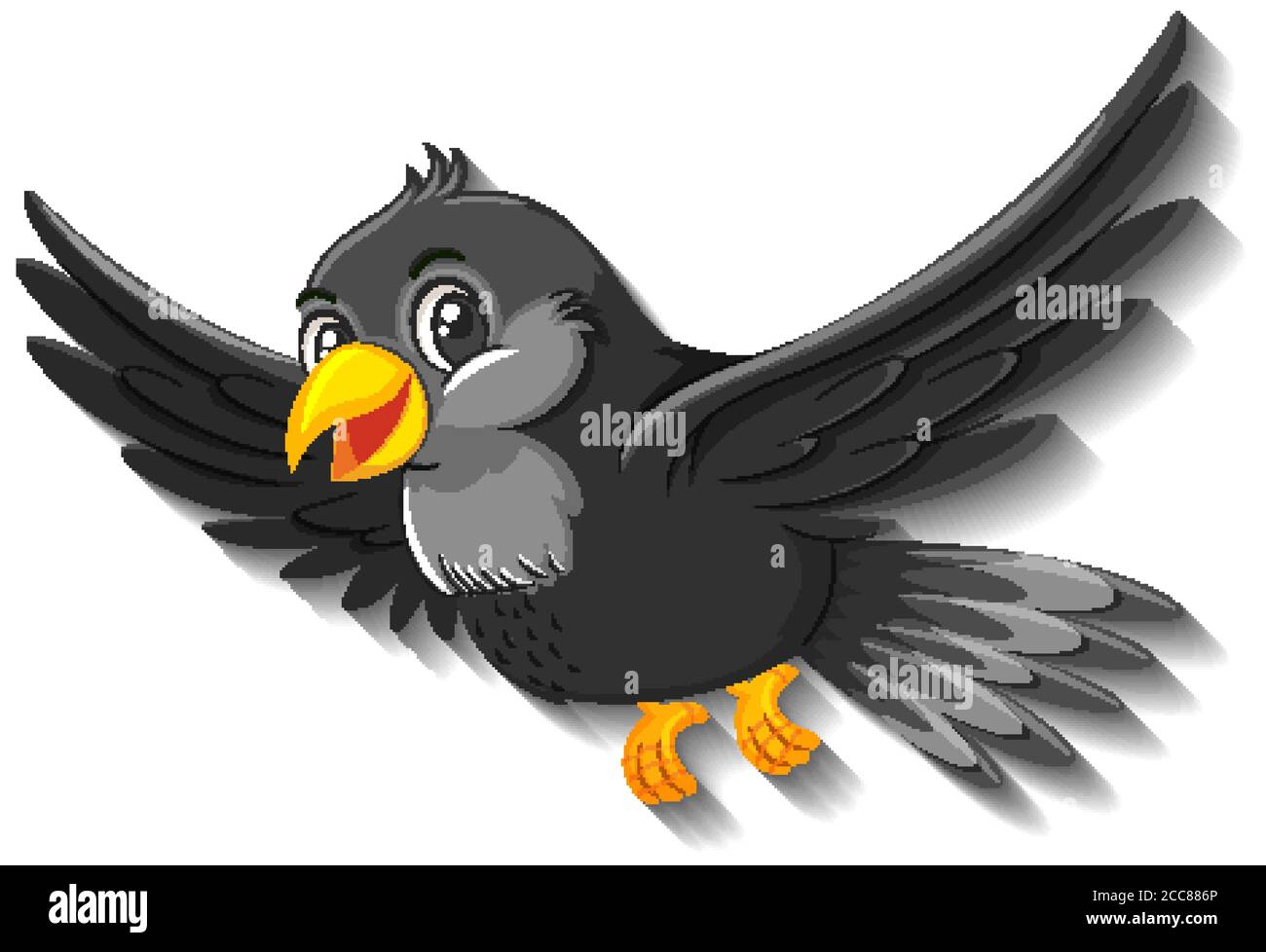 Black bird cartoon character illustration Stock Vector Image & Art - Alamy
