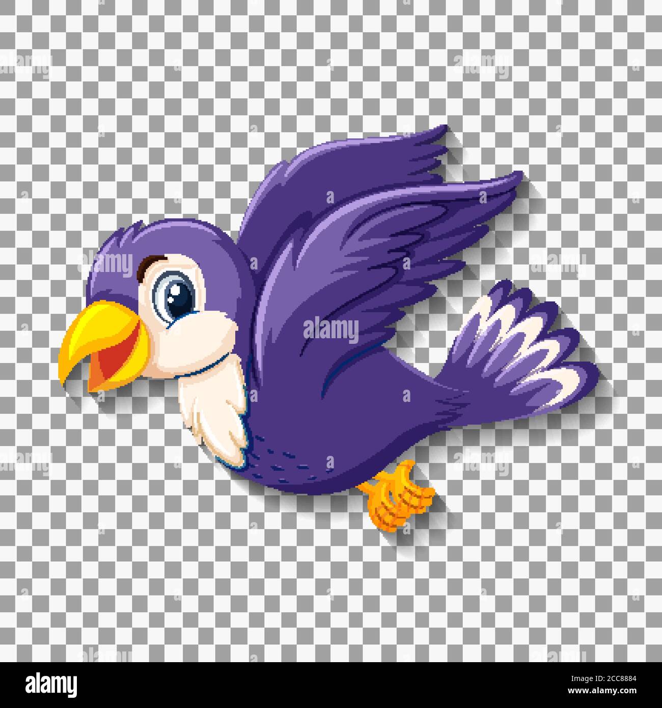 Cute purple bird cartoon character illustration Stock Vector Image ...