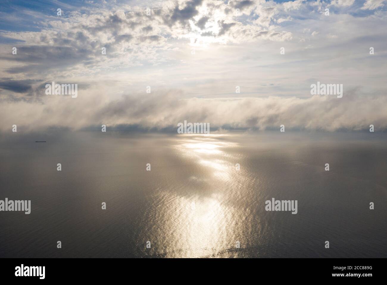 Aerial view clouds over the sea. View from drone. Aerial top view ...