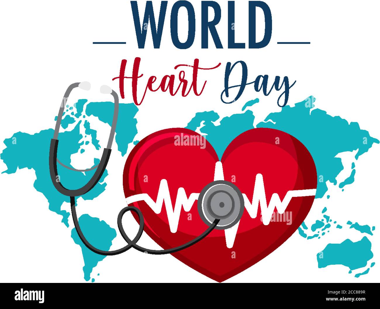 Isolated World Heart Day logo illustration Stock Vector Image & Art - Alamy