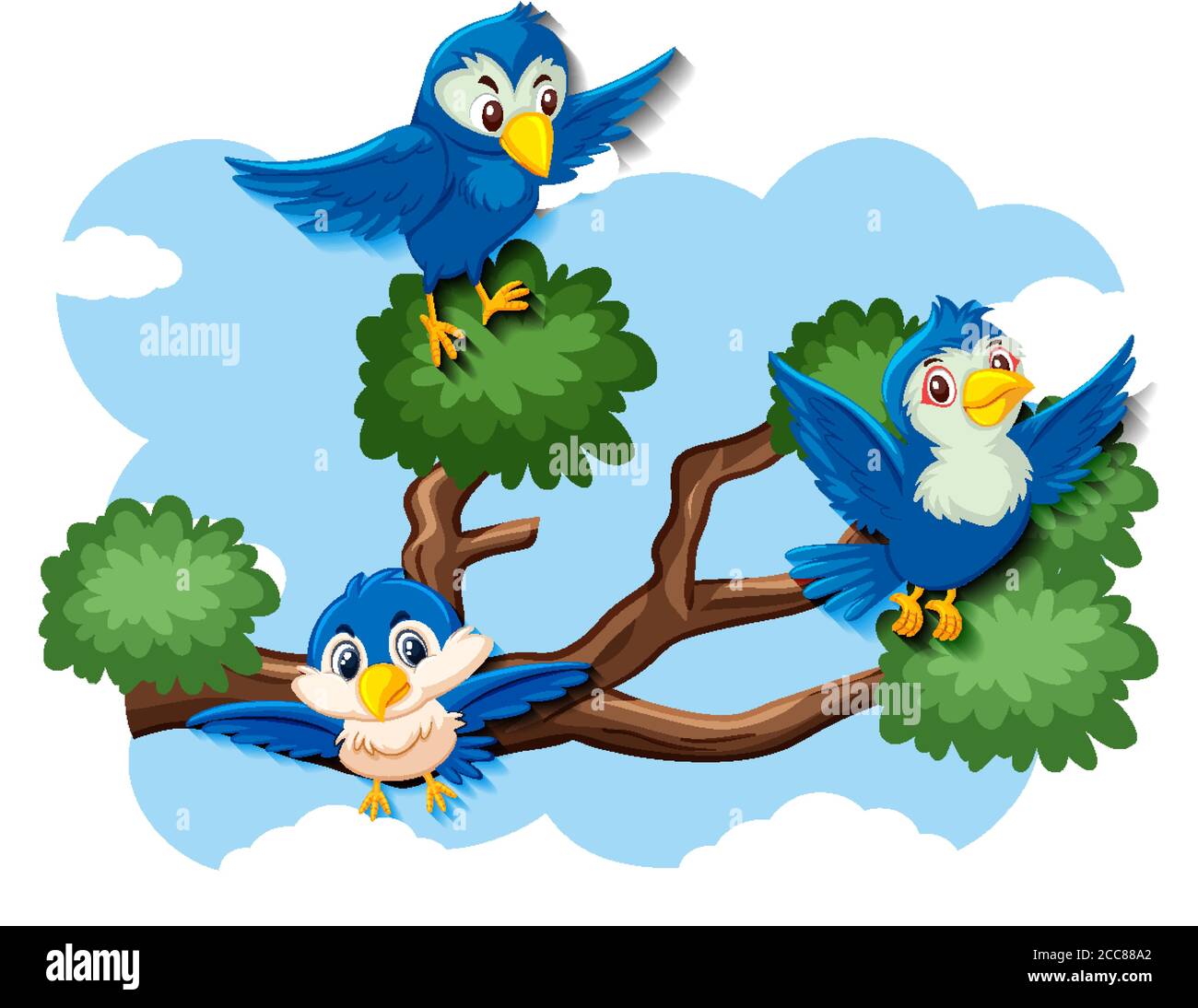 Happy bird flying in nature illustration Stock Vector Image & Art - Alamy