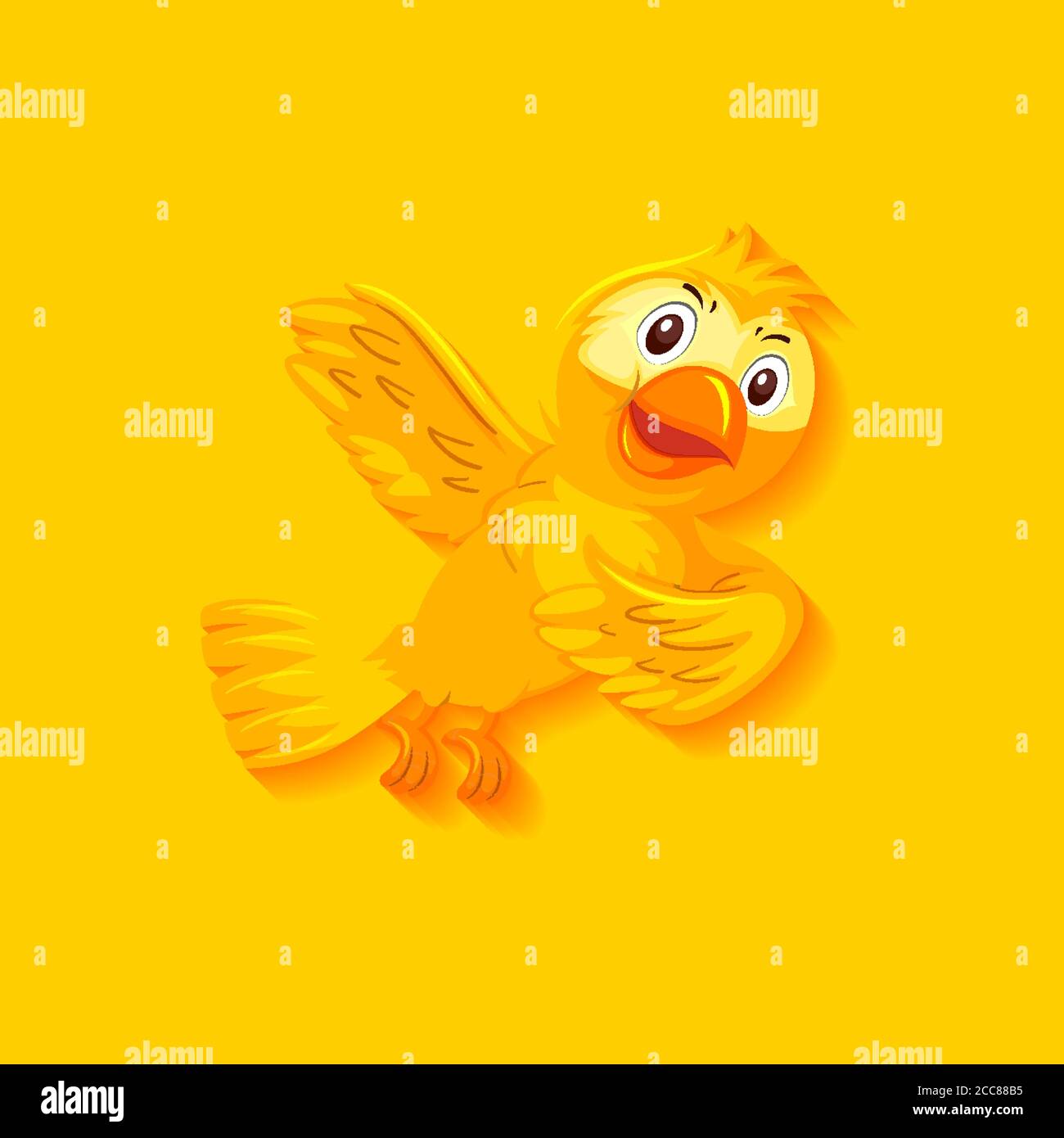 Cute yellow bird cartoon character illustration Stock Vector Image ...