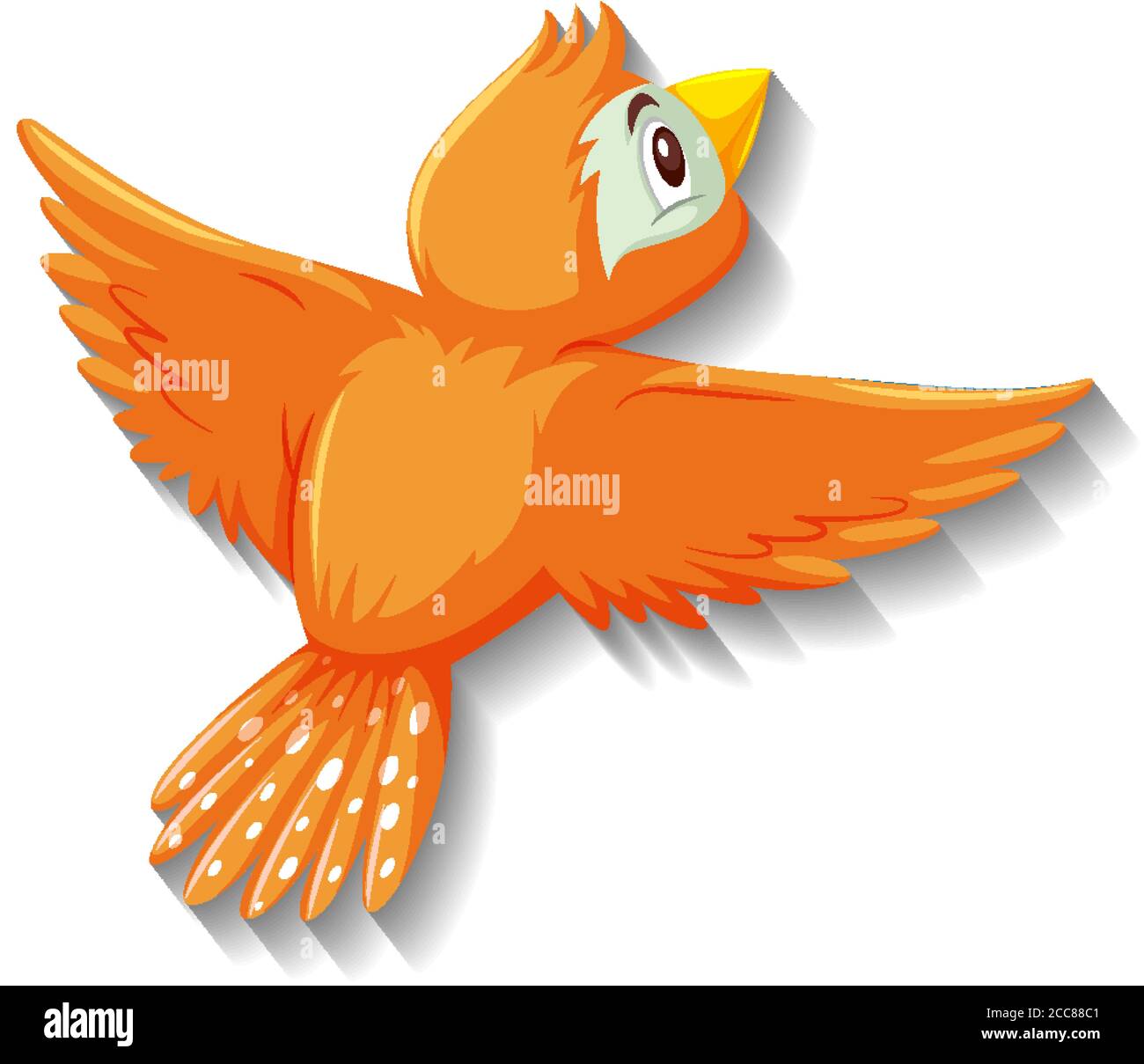 Cute orange bird cartoon character illustration Stock Vector Image ...
