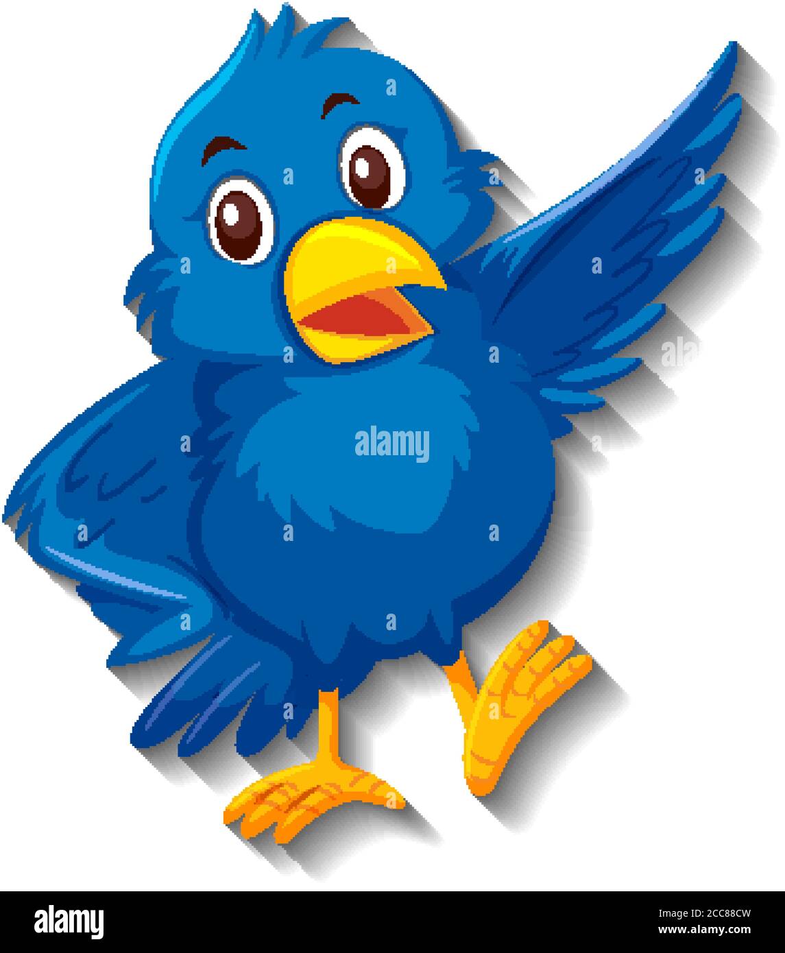 Cute blue bird cartoon character illustration Stock Vector Image & Art ...