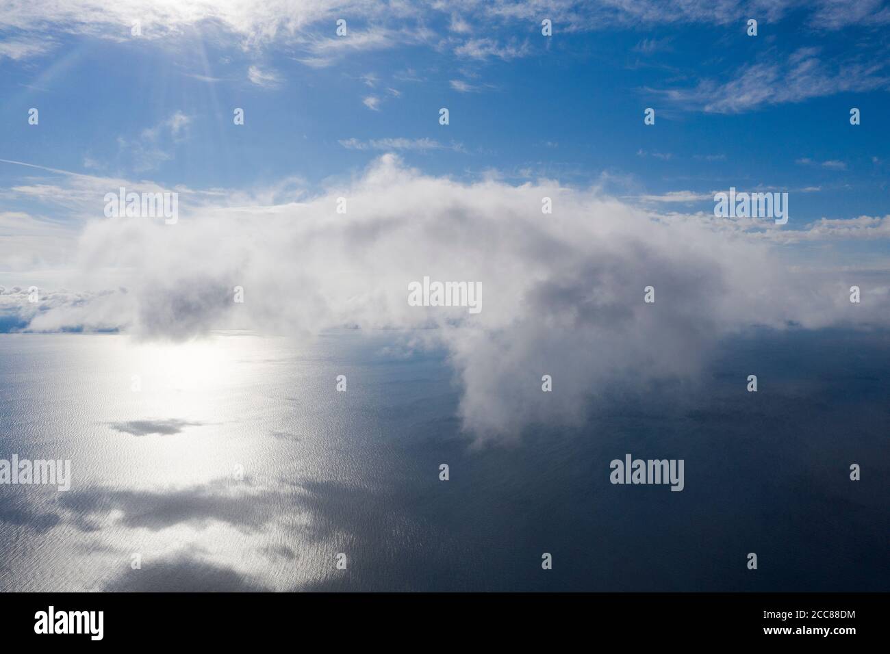 Aerial view clouds over the sea. View from drone. Aerial top view ...