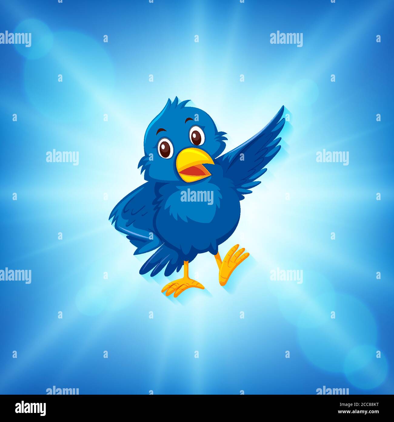 Blue bird on the blue background illustration Stock Vector Image & Art ...