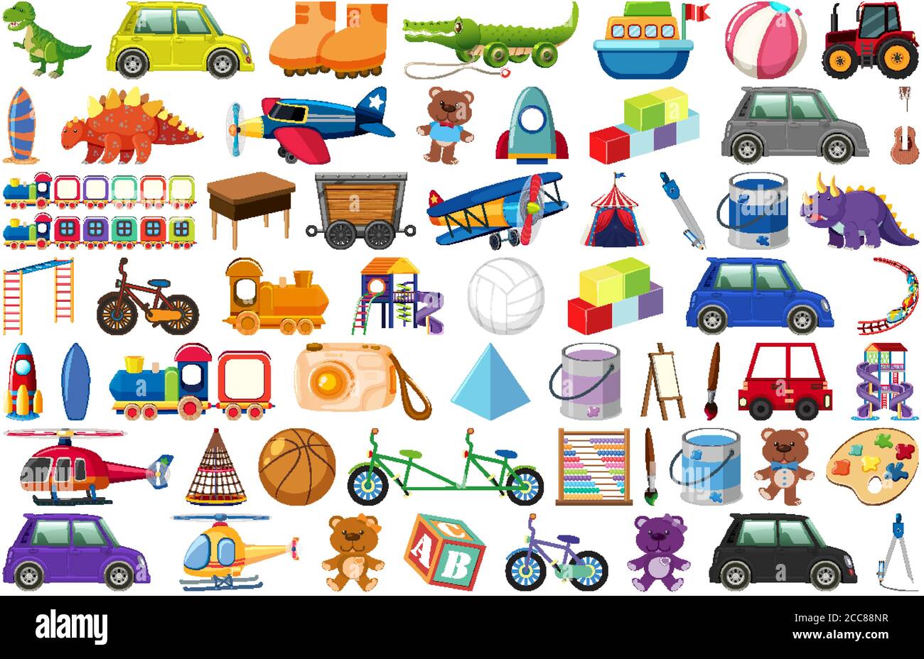 Set of various objects cartoon illustration Stock Vector Image & Art ...