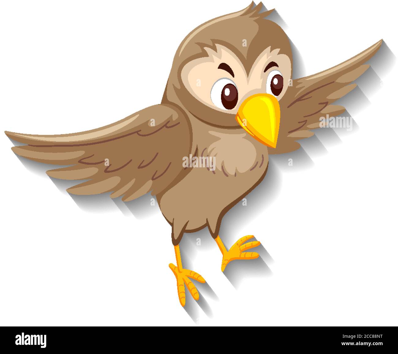 Cute sparrow bird cartoon character illustration Stock Vector Image & Art - Alamy