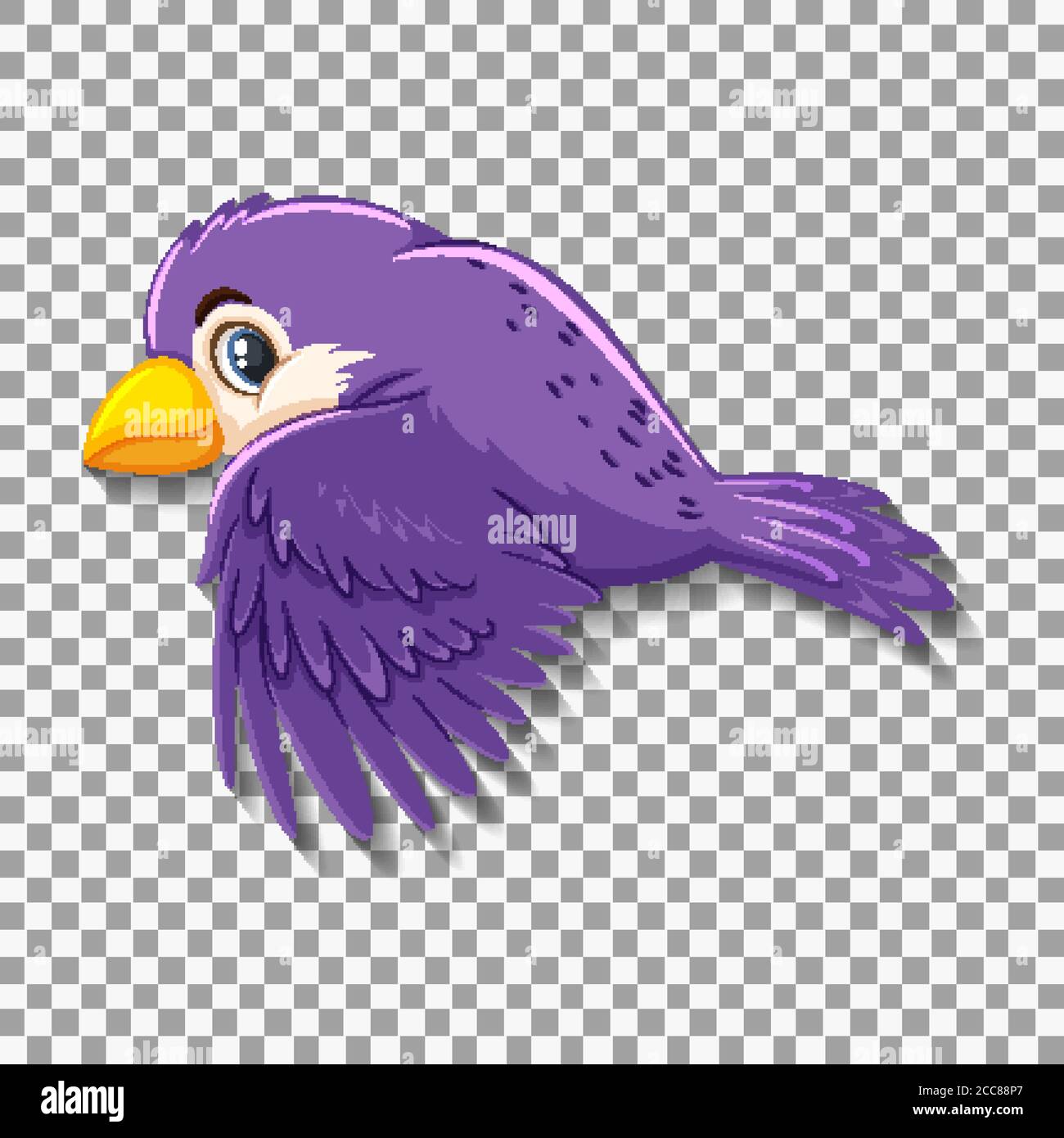Cute purple bird cartoon character illustration Stock Vector Image ...