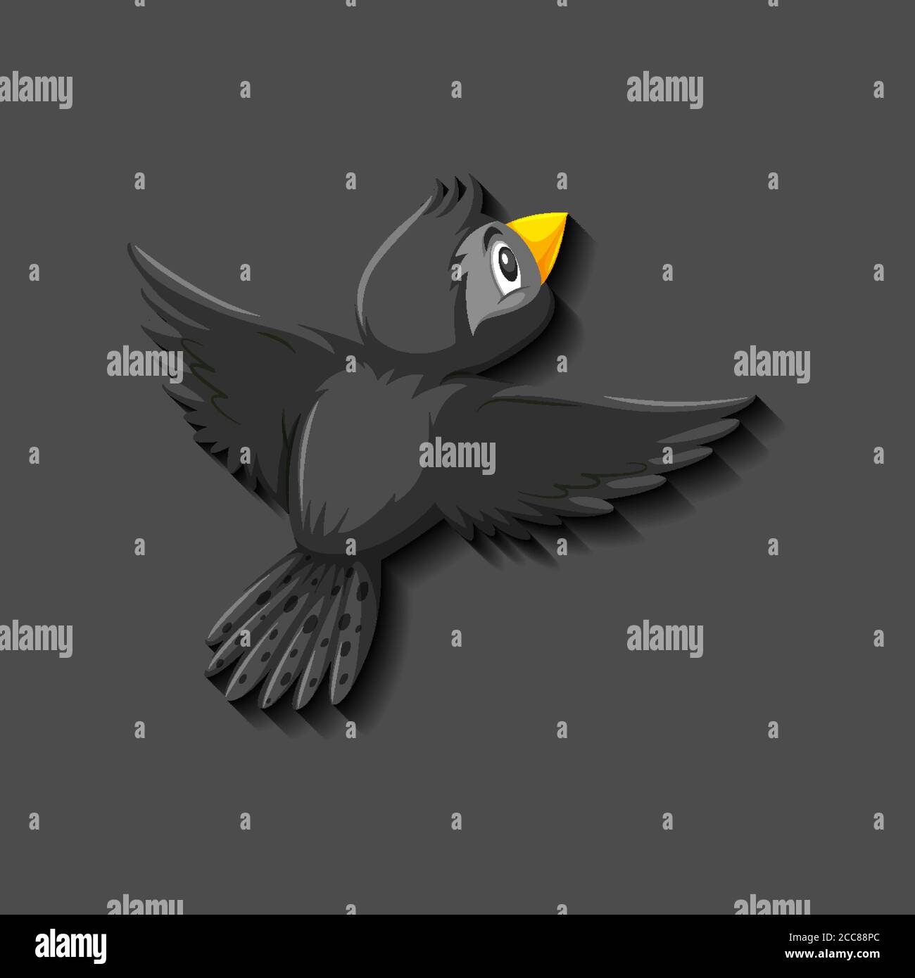 Black bird cartoon character illustration Stock Vector Image & Art - Alamy