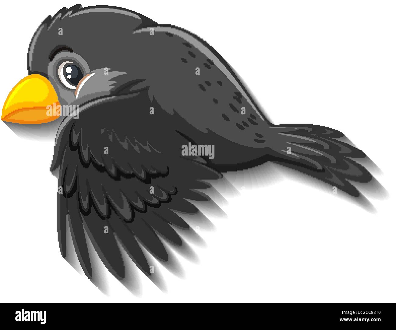 Black bird cartoon character illustration Stock Vector Image & Art - Alamy