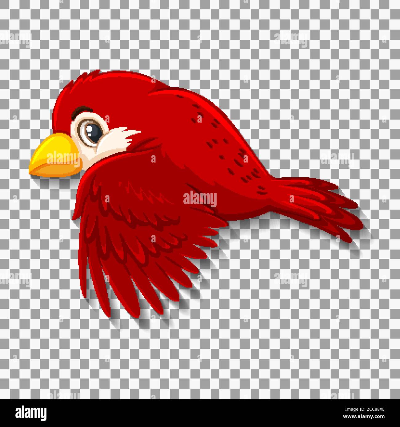 Cute red bird cartoon character illustration Stock Vector Image & Art ...