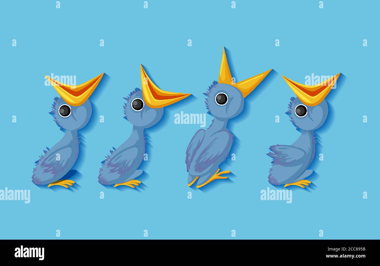 Hungry chicks cartoon character illustration Stock Vector Image & Art ...