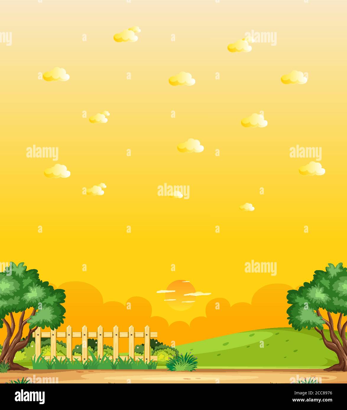 Vertical nature scene or landscape countryside with forest view and ...