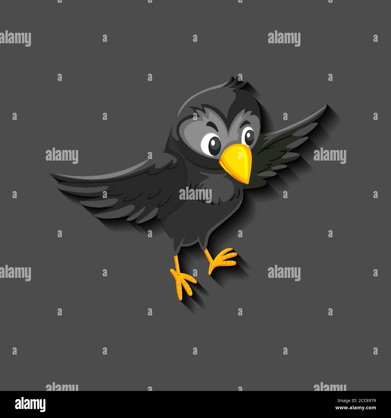 Black bird cartoon character illustration Stock Vector Image & Art - Alamy