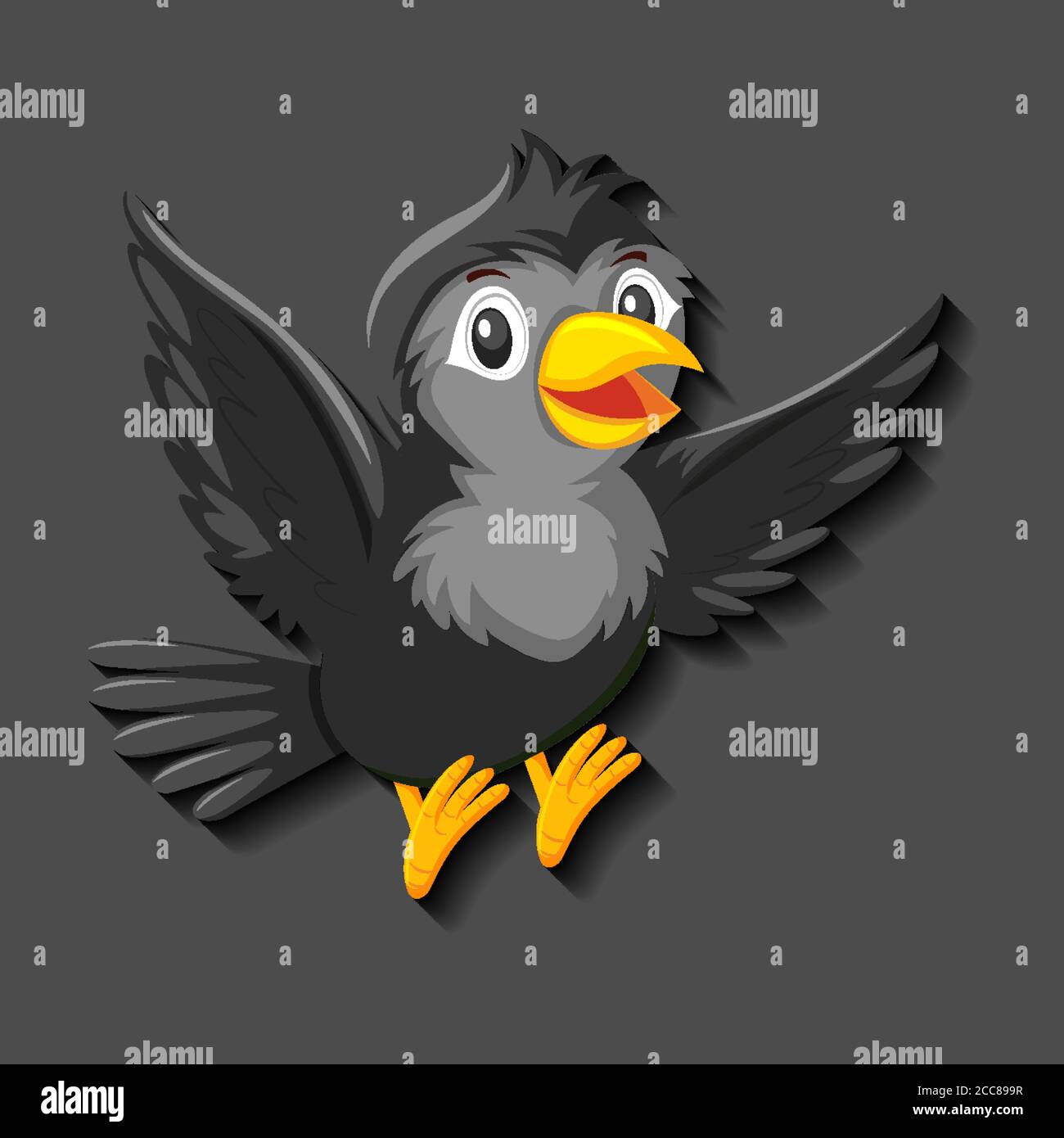 Black bird cartoon character illustration Stock Vector Image & Art - Alamy