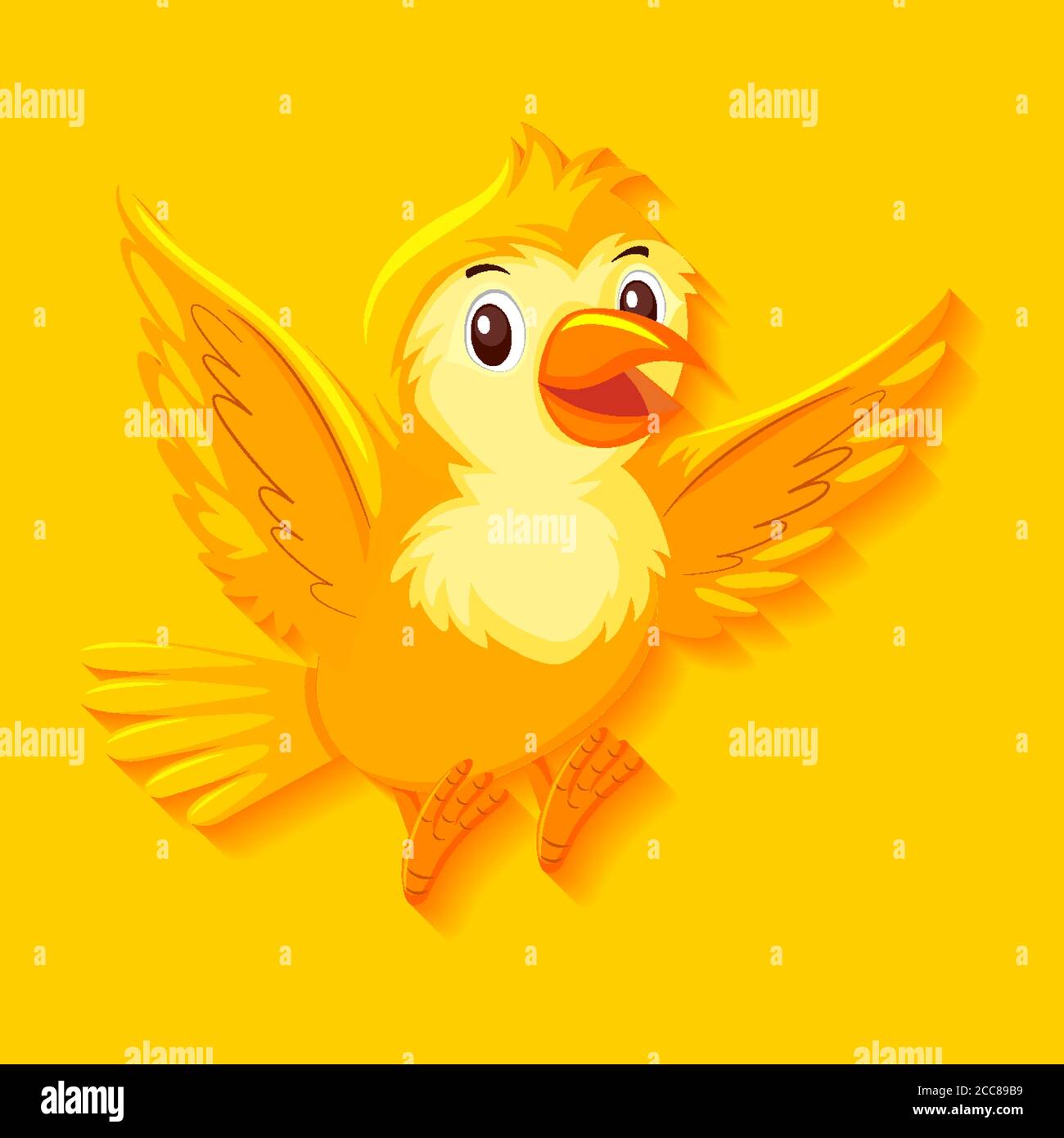 Cute yellow bird cartoon character illustration Stock Vector Image ...