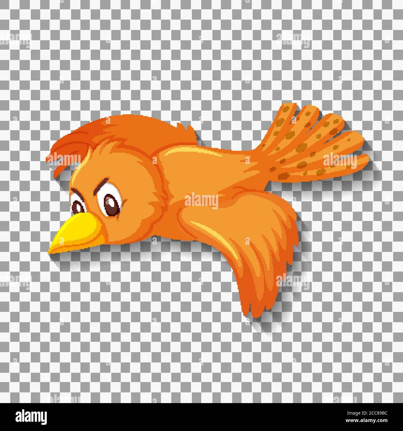Cute orange bird cartoon character illustration Stock Vector Image ...
