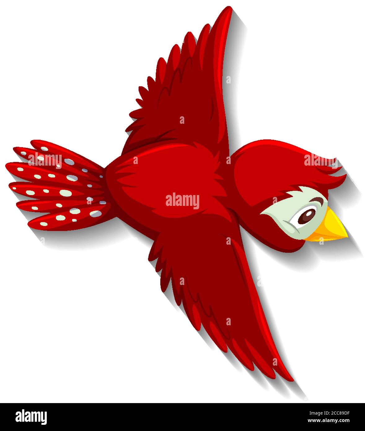 Cute red bird cartoon character illustration Stock Vector Image & Art ...