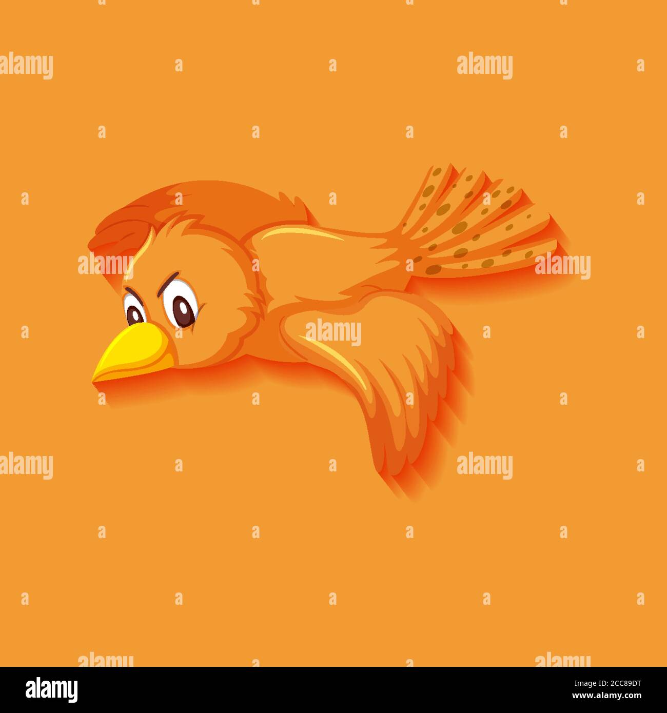 Cute orange bird cartoon character illustration Stock Vector Image ...