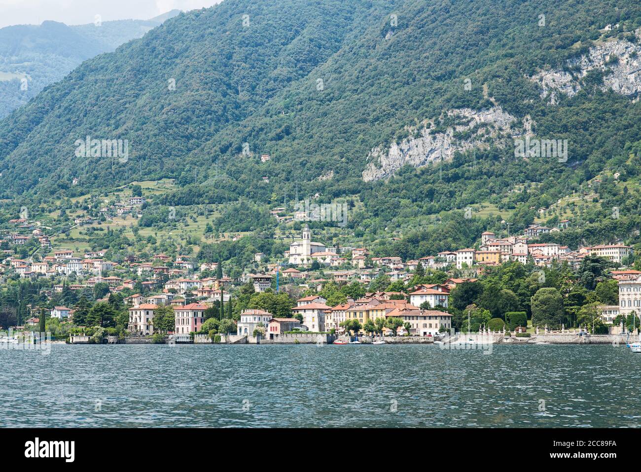 Waterfront of Mezzegra Municipality on Lake Como. Lombardy. Italy ...
