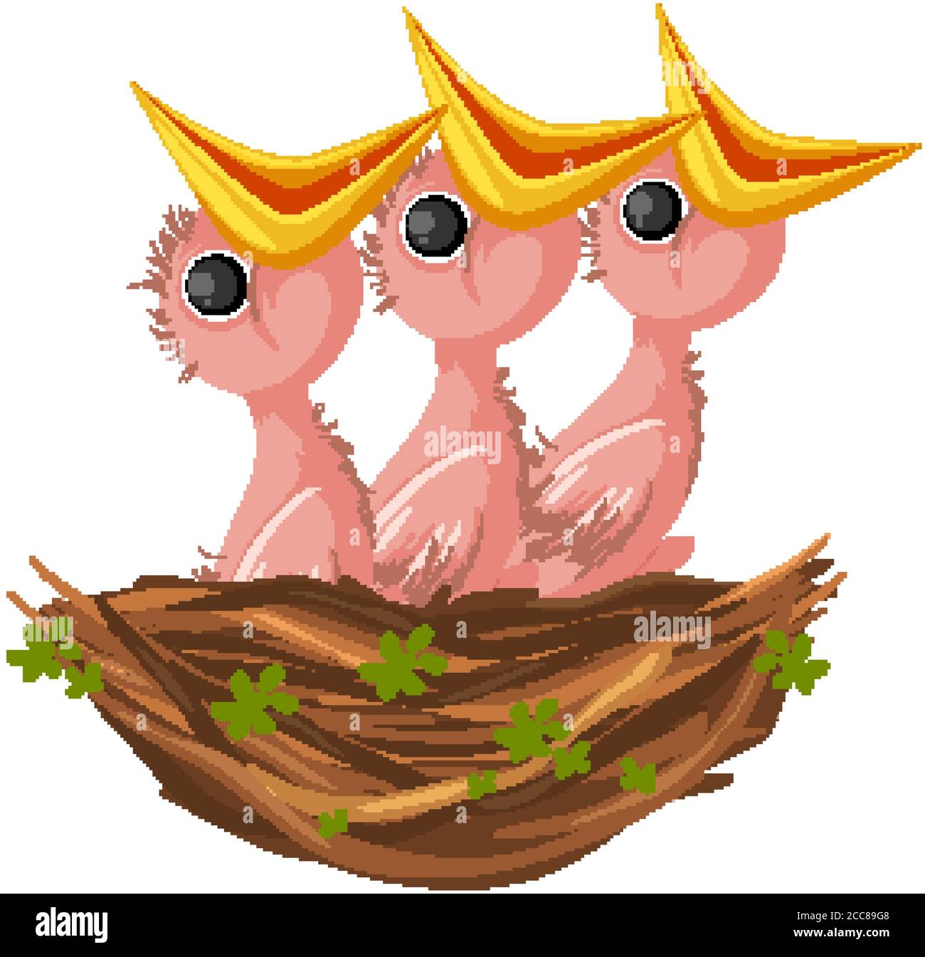 Hungry chicks cartoon character illustration Stock Vector Image & Art ...