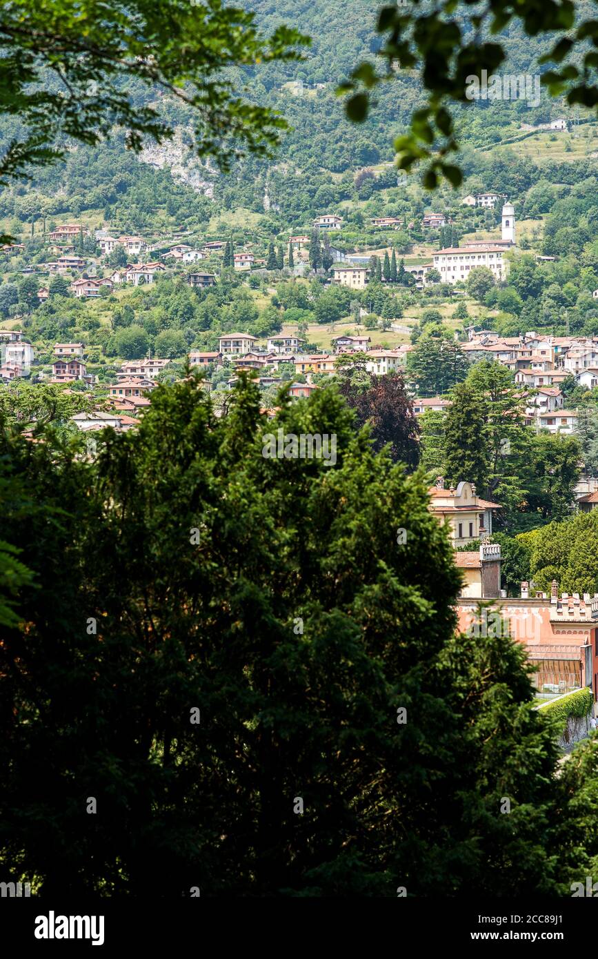 Lenno Town on Como Lake. Lombardy. Italy. Picturesque Italian Landscape ...