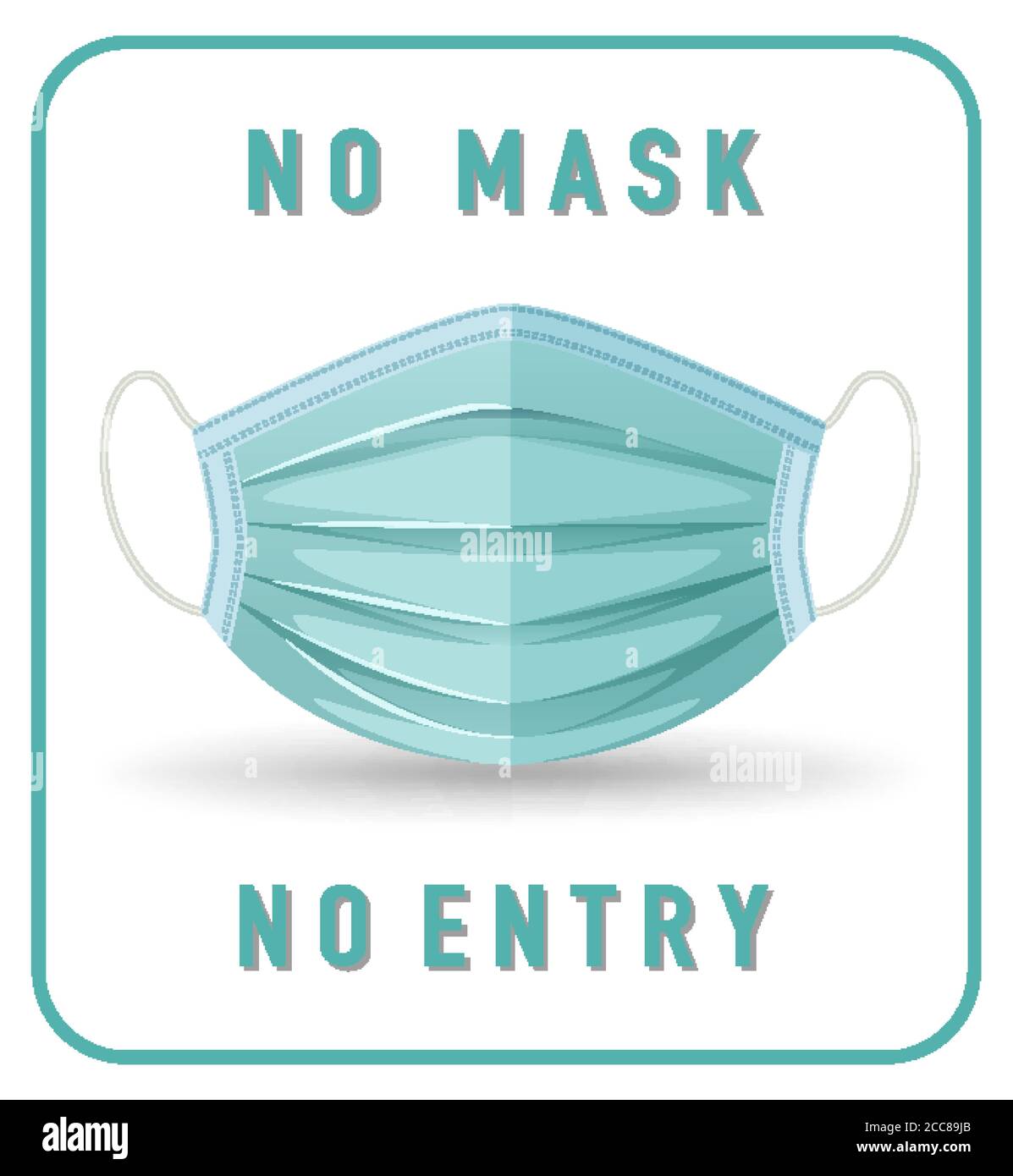 No mask no entry warning sign with mask object illustration Stock ...