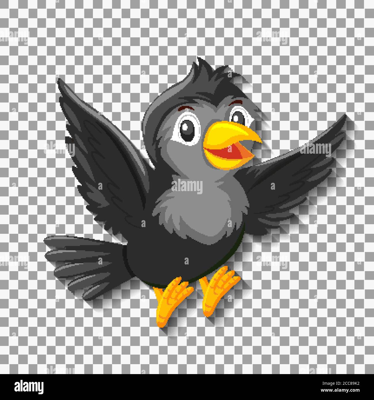 Black bird cartoon character illustration Stock Vector Image & Art - Alamy