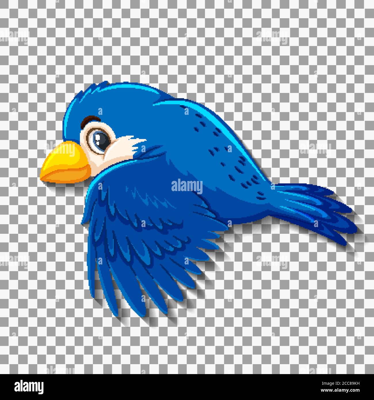 Cute blue bird cartoon character illustration Stock Vector Image & Art ...
