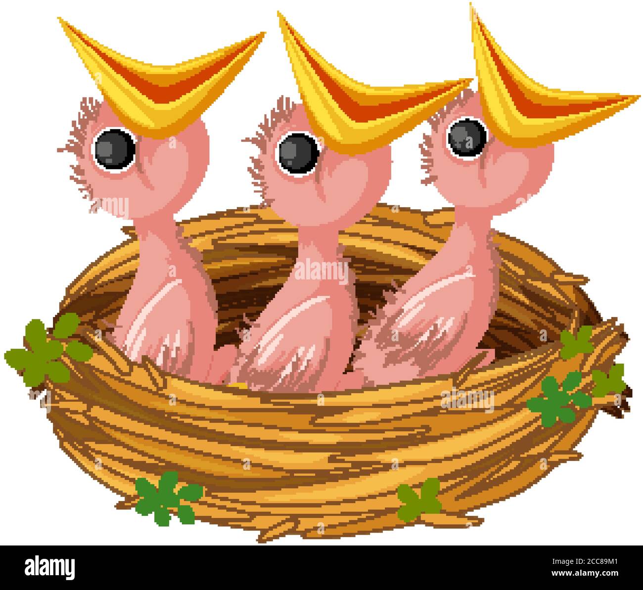 Hungry chicks cartoon character illustration Stock Vector Image & Art ...