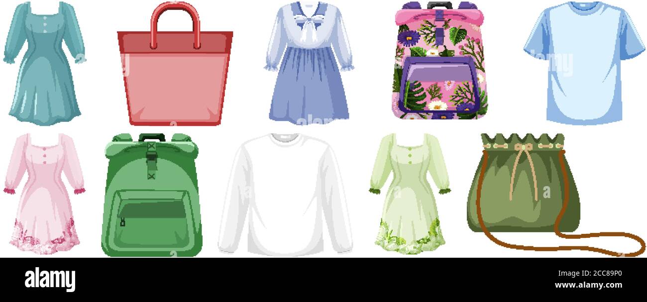 Set of clothes mock up illustration Stock Vector Image & Art - Alamy