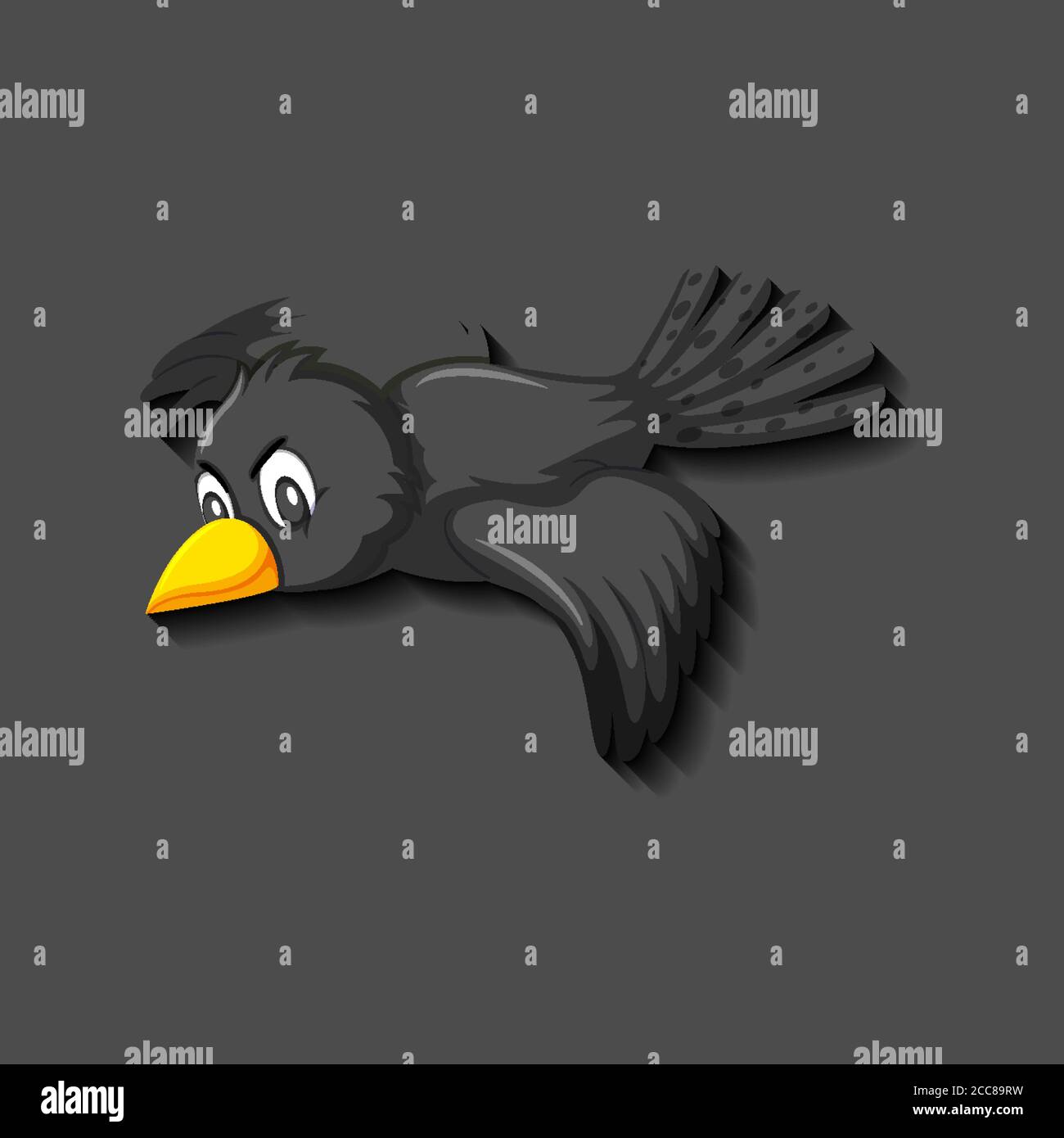 Black bird cartoon character illustration Stock Vector Image & Art - Alamy