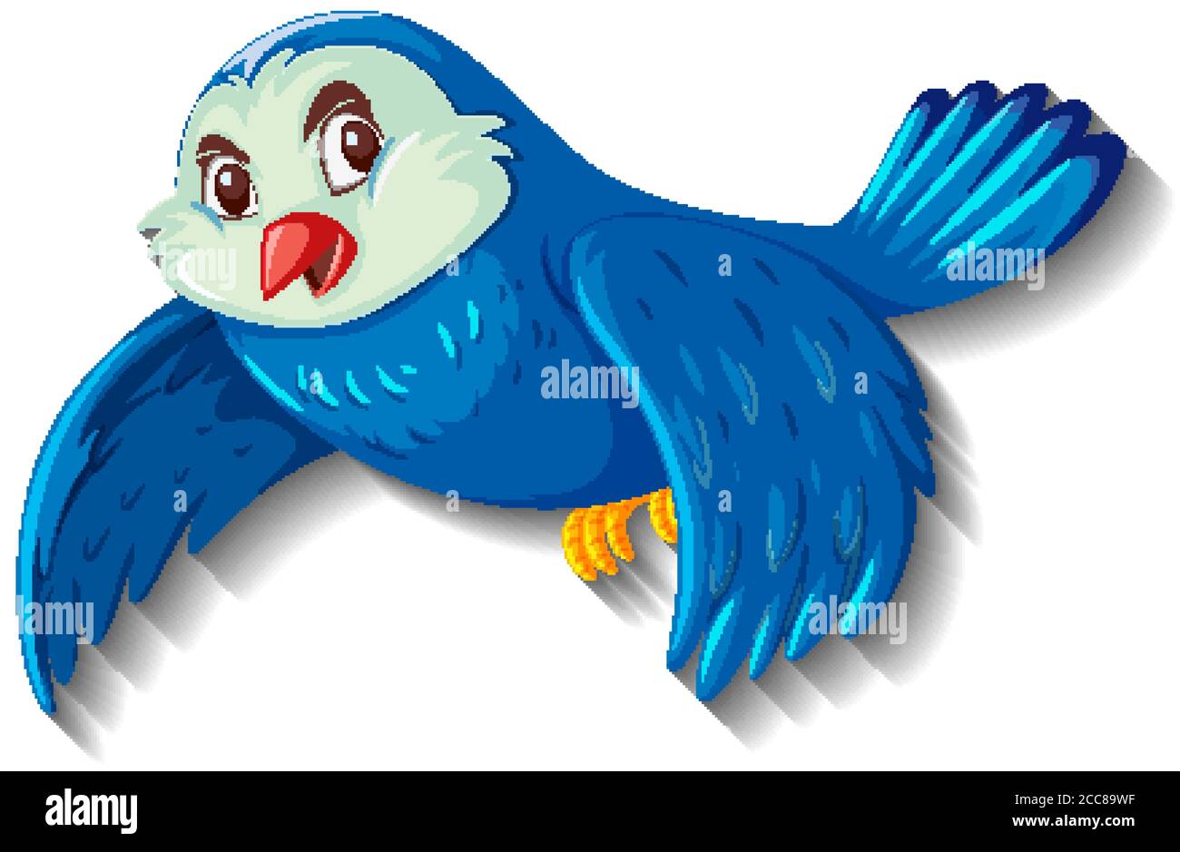 Cute blue bird cartoon character illustration Stock Vector Image & Art ...