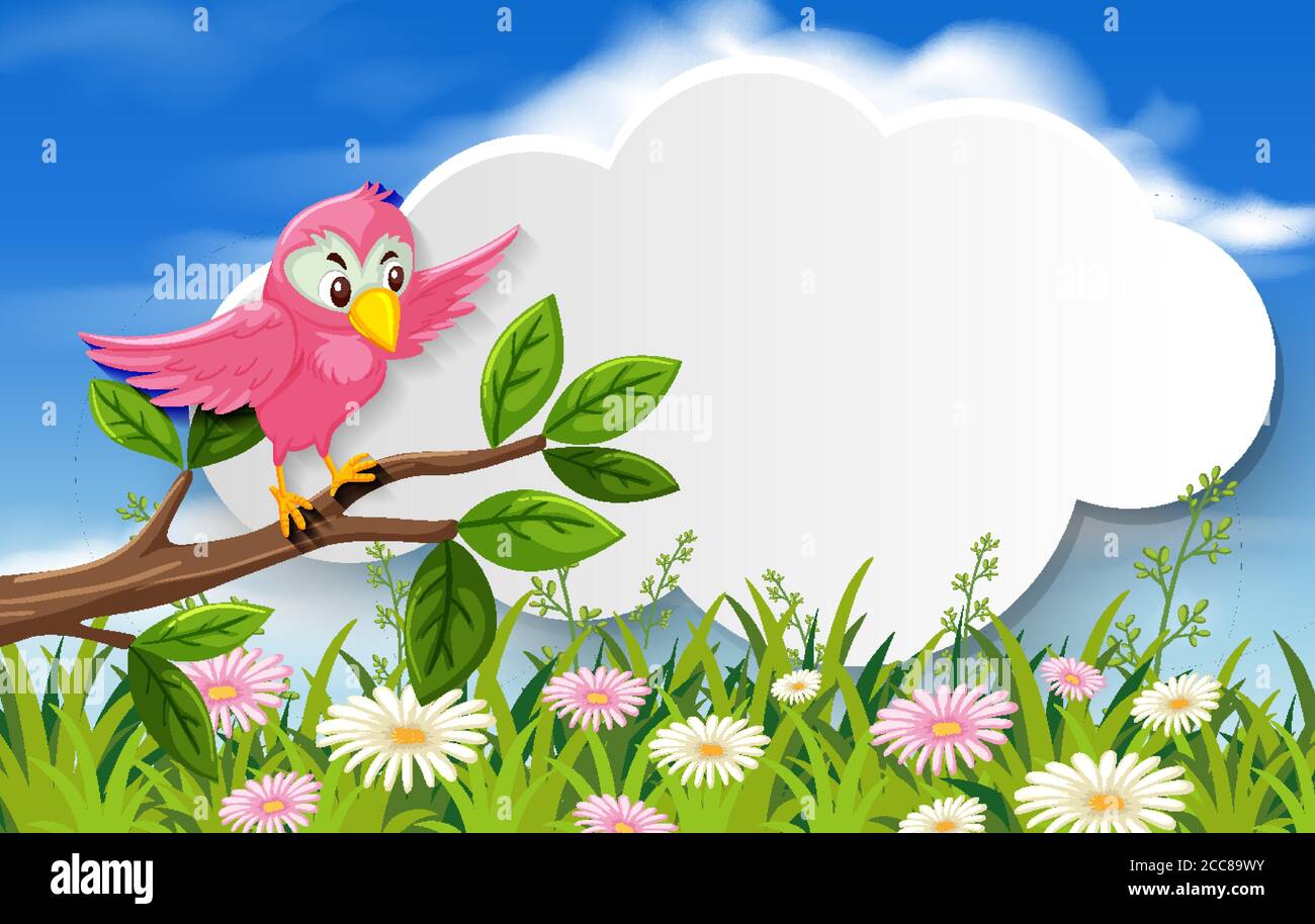 Bird in nature banner template illustration Stock Vector Image & Art ...