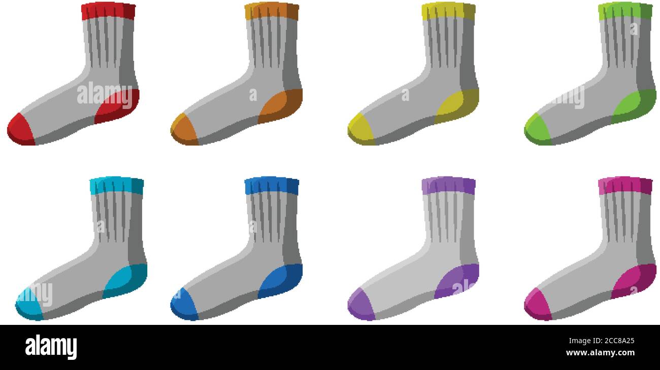 Set of different socks illustration Stock Vector Image & Art - Alamy