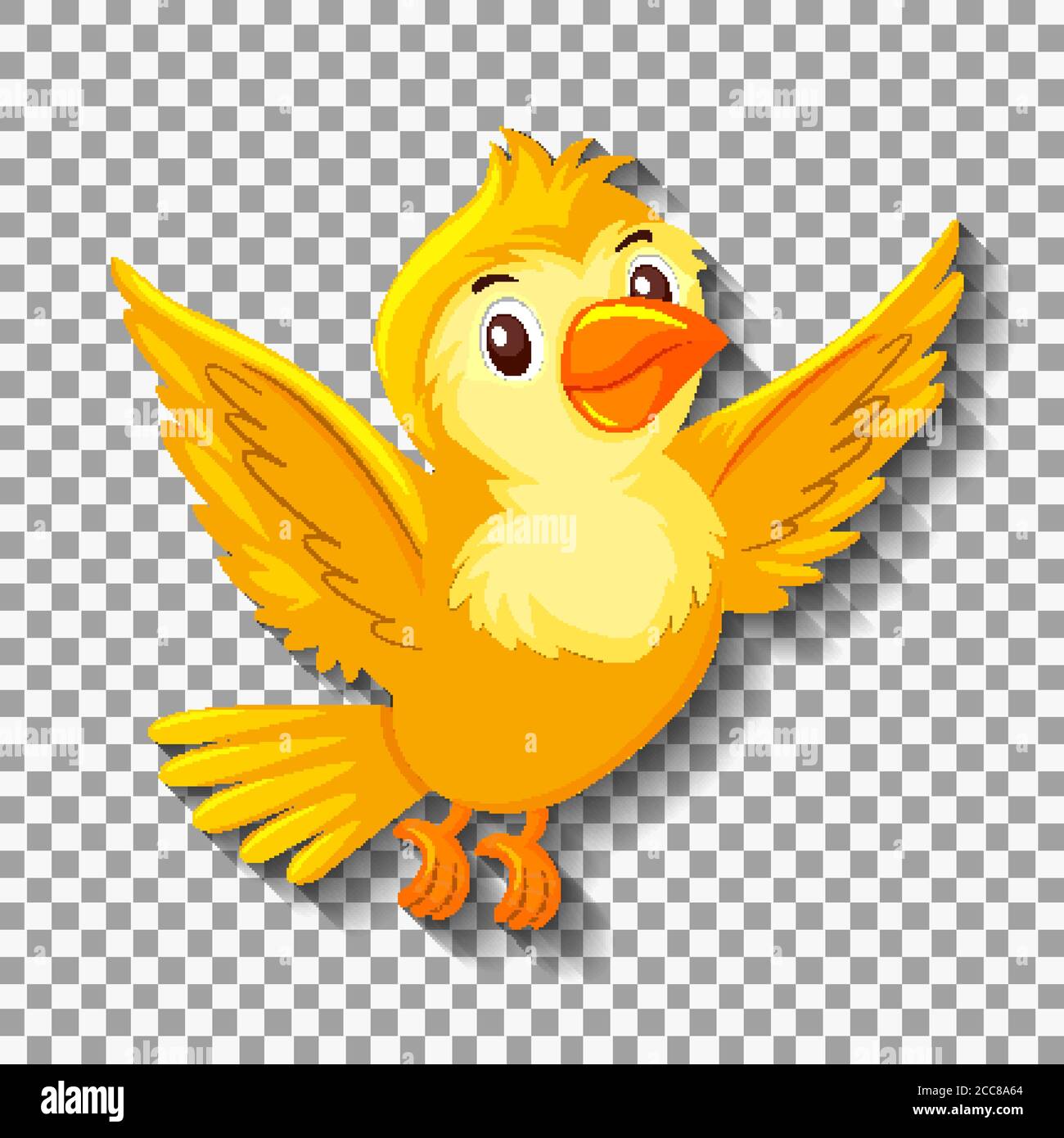 Cute yellow bird cartoon character illustration Stock Vector Image ...