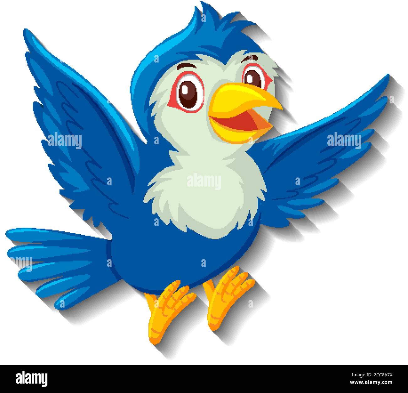 Cute blue bird cartoon character illustration Stock Vector Image & Art ...
