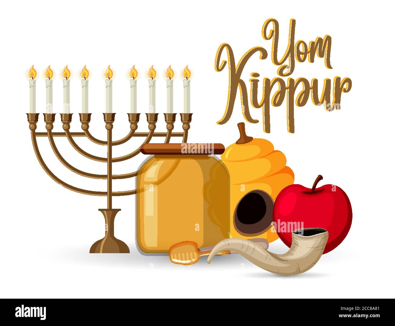Yom Kippur Logo Greeting Card Template Or Background Illustration Stock